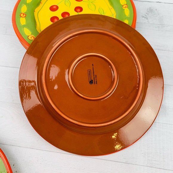 Hausenware | Dining | Hausenware Cherries Yellow Dinner Plates Set 4 ...